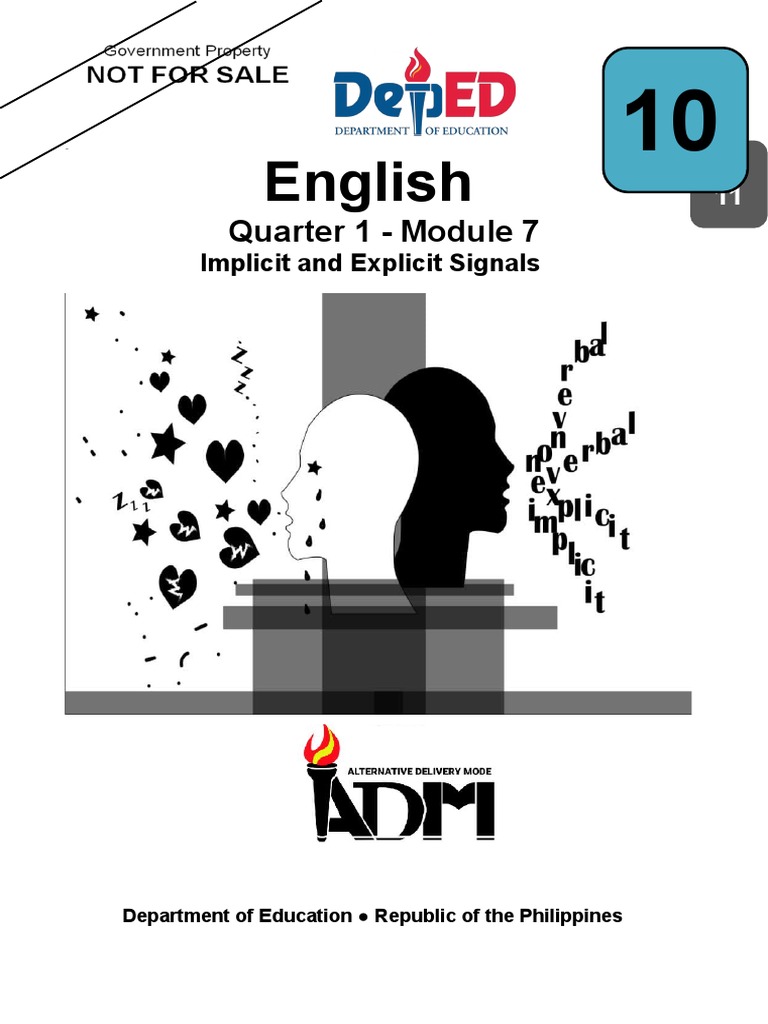 Eng10 Q1 Mod7 ImplicitAndExplicitSignals Version3 | PDF | Nonverbal Communication | Body Language