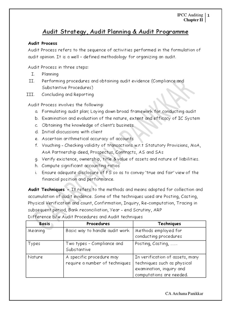 Developing an Effective Audit Strategy and Plan | PDF | Financial Audit ...