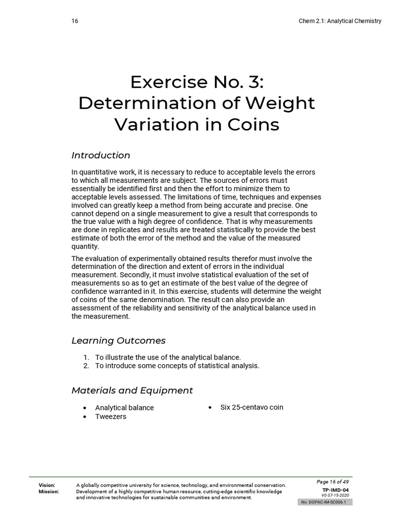 Experiment 3 Chem 140 | PDF | Measurement | Analytical Chemistry