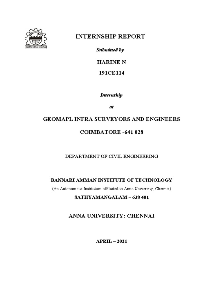 Internship Report Format | Download Free PDF | Brick | Concrete