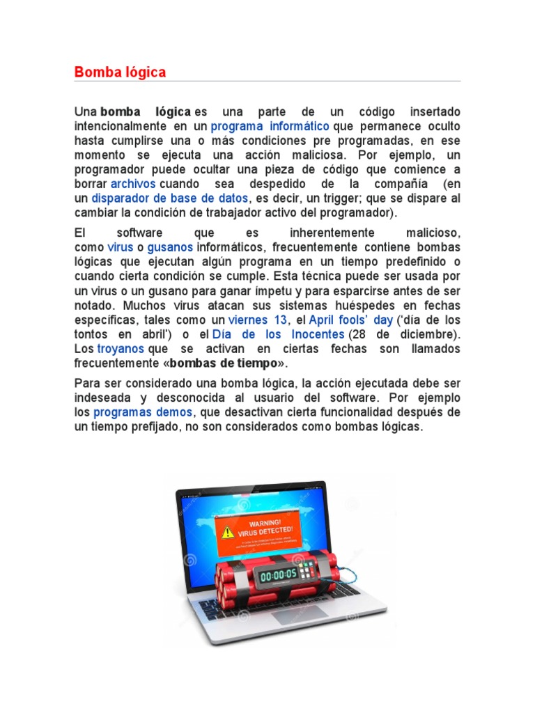 Definición de bomba lógica en informática | PDF | Informática