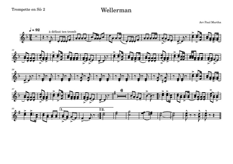 Wellerman Trumpet Sheet Music | PDF