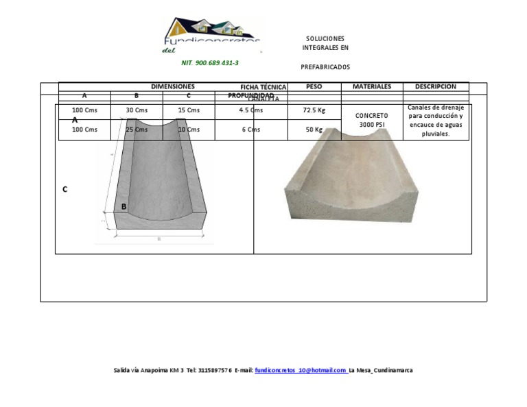 FICHAS TECNICAS Cunetas | PDF