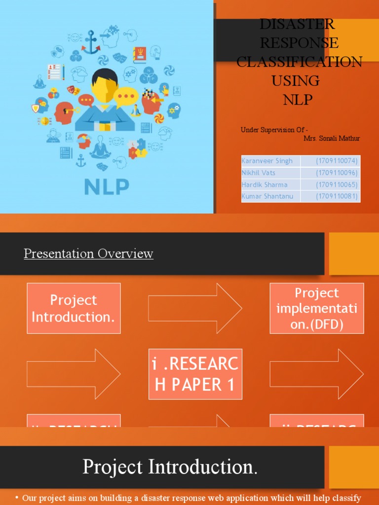 Disaster Response Classification Using NLP: Under Supervision of - Mrs. Sonali Mathur | PDF ...