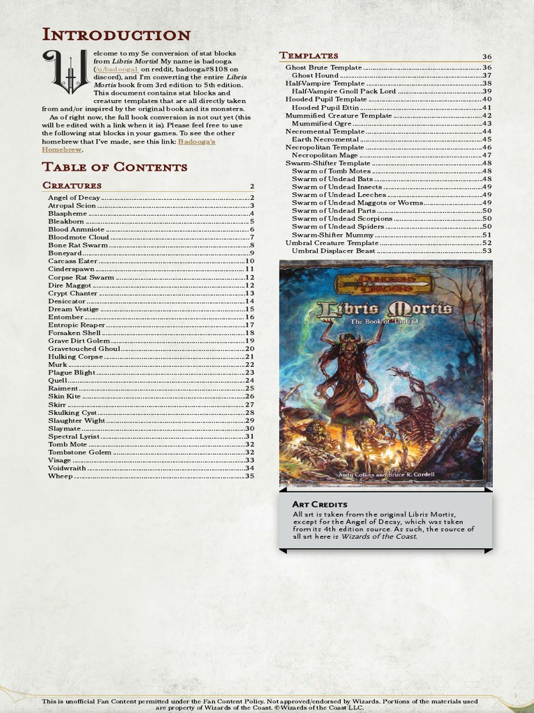 Libris Mortis 5e - Bestiary | PDF | Nature