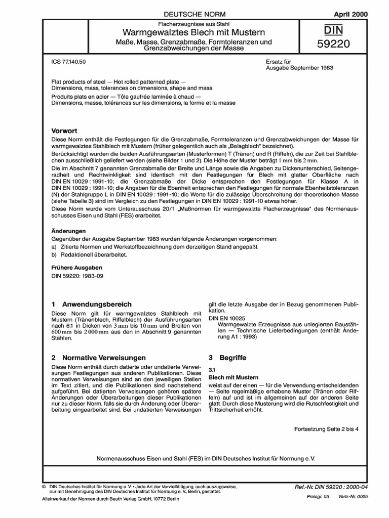 Din 59220 2000-04 | PDF
