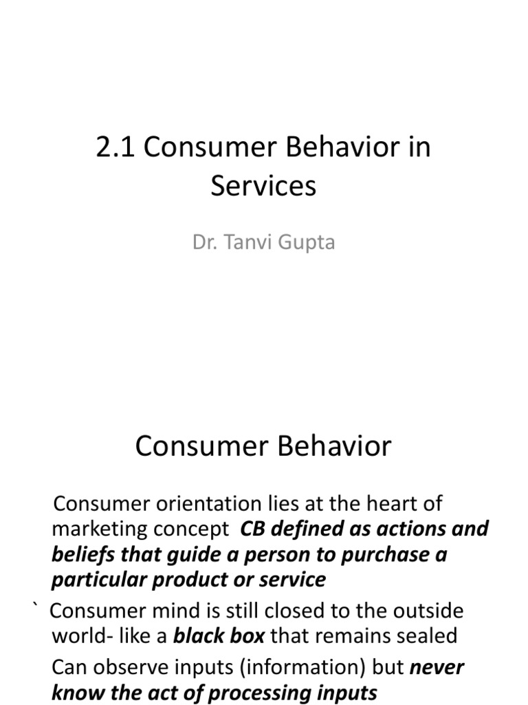 2.1 Consumer Behavior in Services | PDF | Customer Satisfaction | Risk