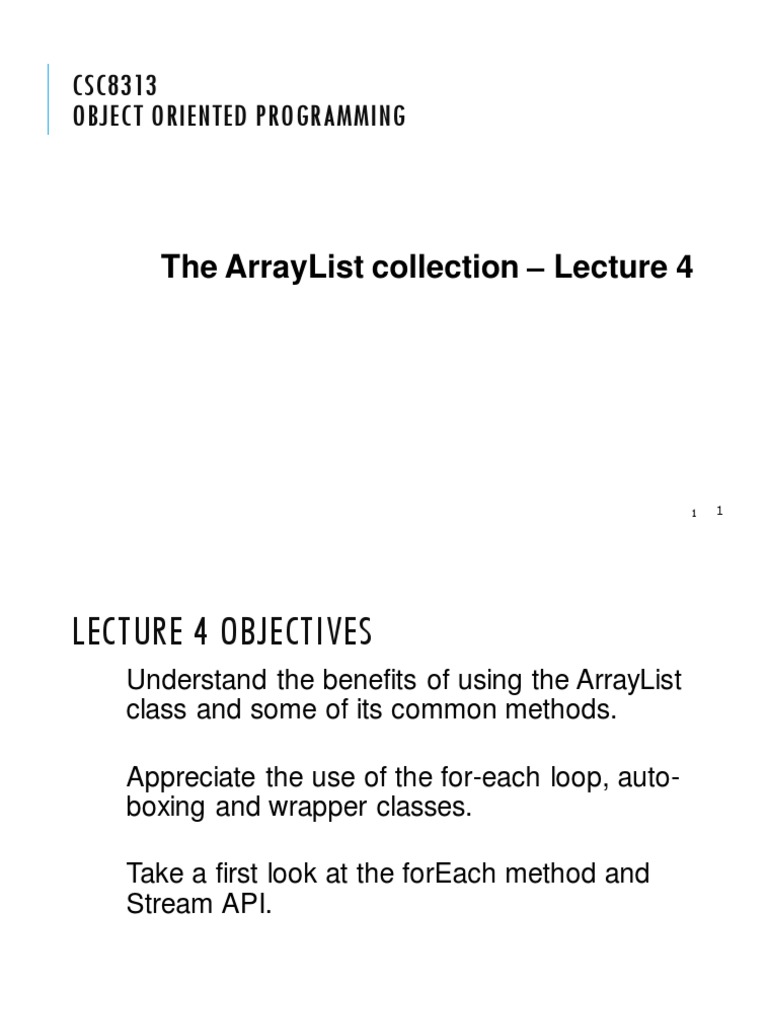 Lecture4 Arraylist Download Free Pdf Anonymous Function Method Computer Programming