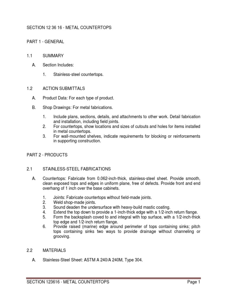 SF - Metal Countertops | PDF | Countertop | Sink