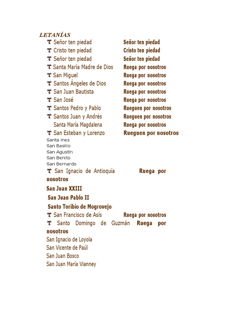 LETANÍAS | PDF | Cristo (título) | Iglesia Católica