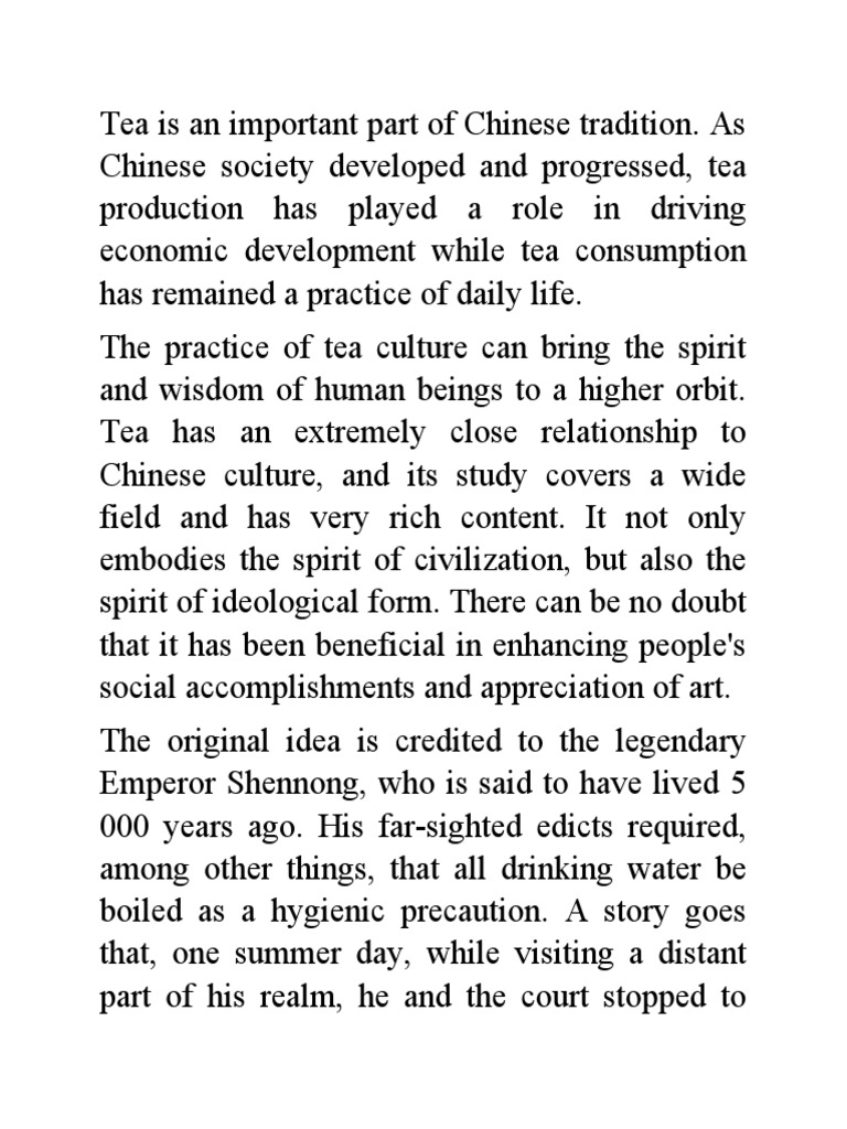 Tea Is An Important Part of Chinese Tradition | PDF | Tea | Silk