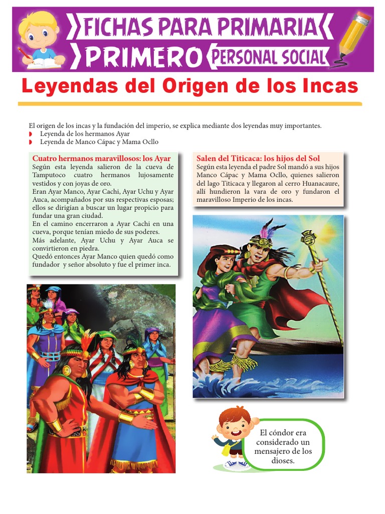 Leyendas Del Origen de Los Incas Pra Primer Grado de Primaria | PDF ...