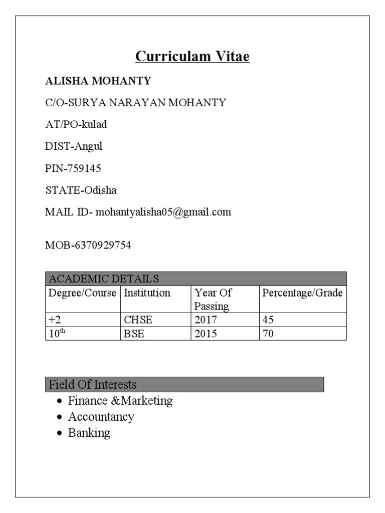 Alisha CV | PDF