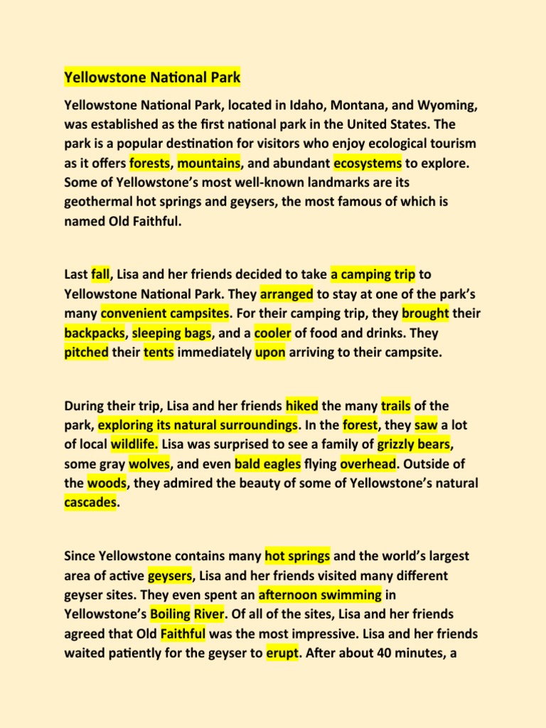 Yellowstone National Park | PDF | Yellowstone National Park | Nature