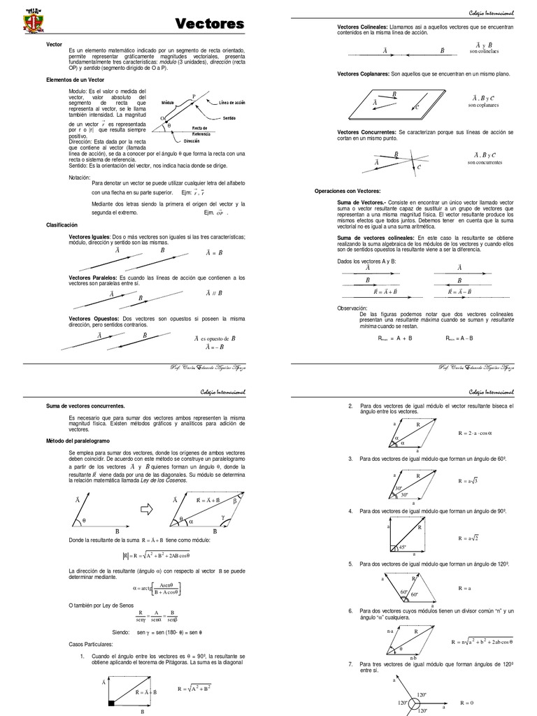 Teoria de Vectores | PDF | Vector Euclidiano | Sistema de coordenadas ...
