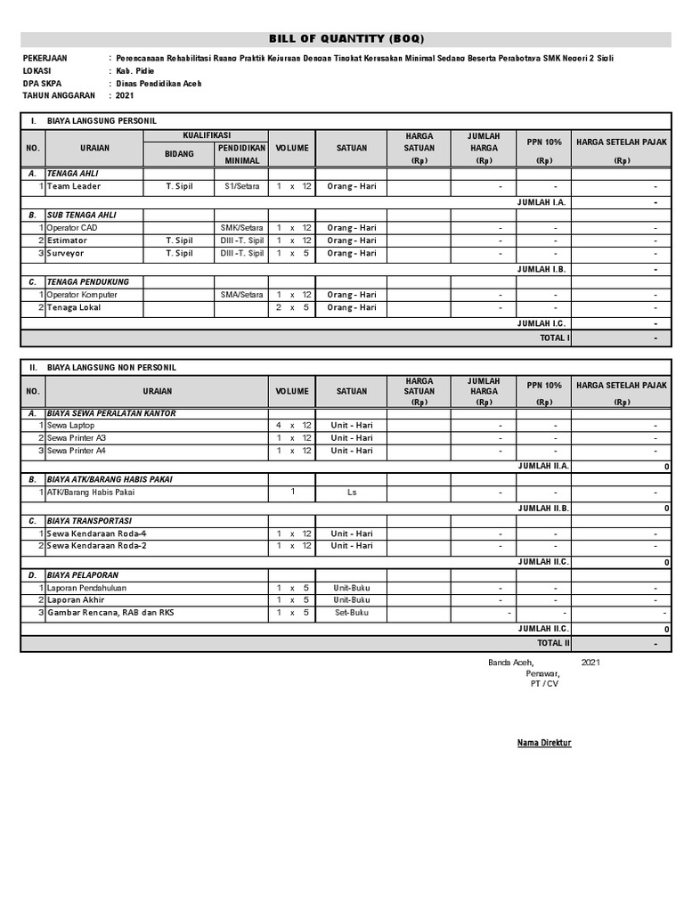 3 - Bill of Quantity BOQ | PDF
