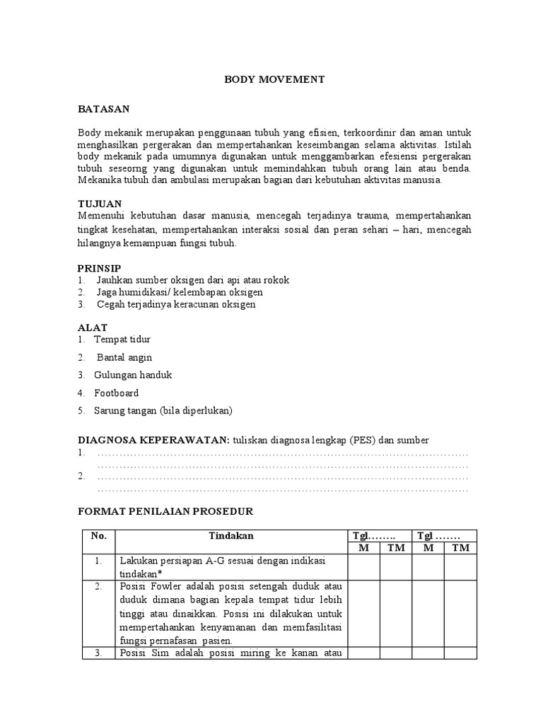 Sop Body Movemoment | PDF