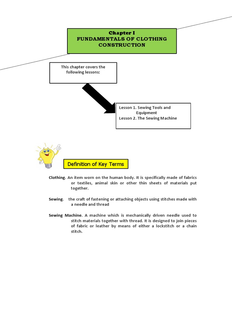 Fundamentals of Clothing Construction | PDF | Sewing Machine | Sewing