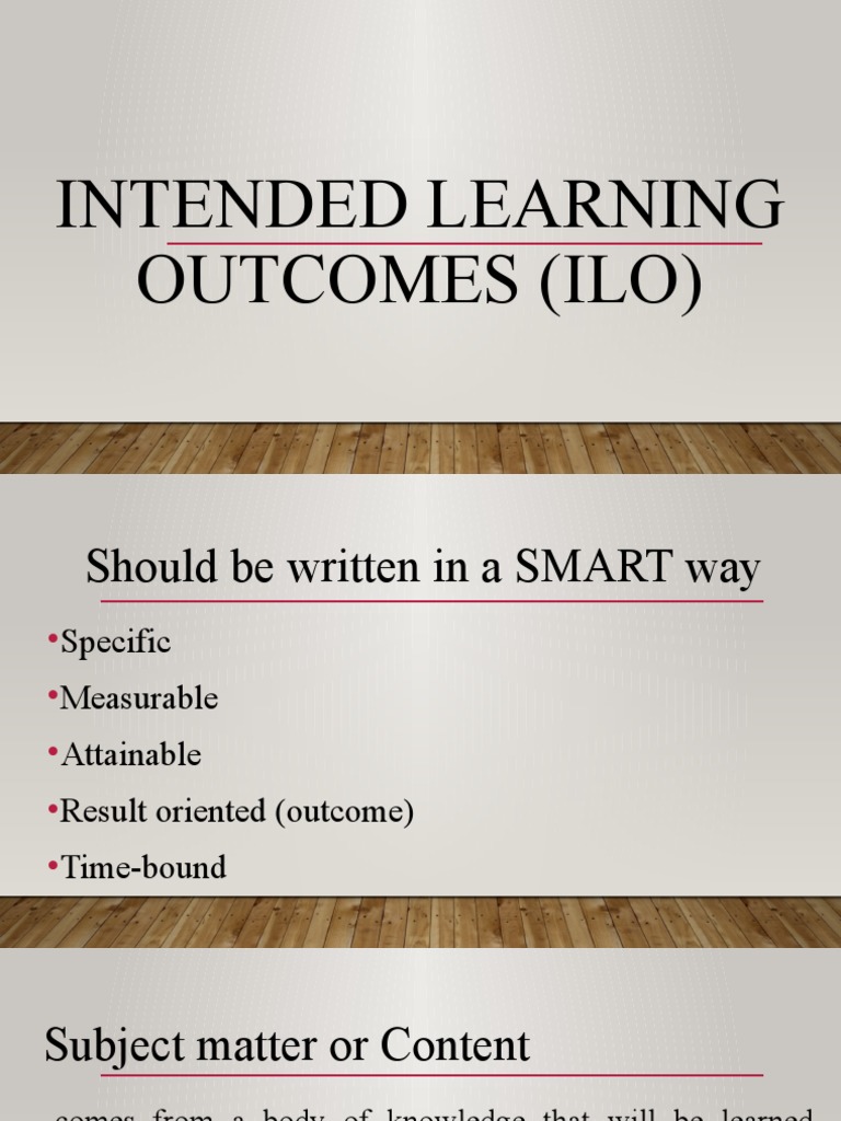 Intended Learning Outcome | PDF | Learning Styles | Inquiry Based Learning