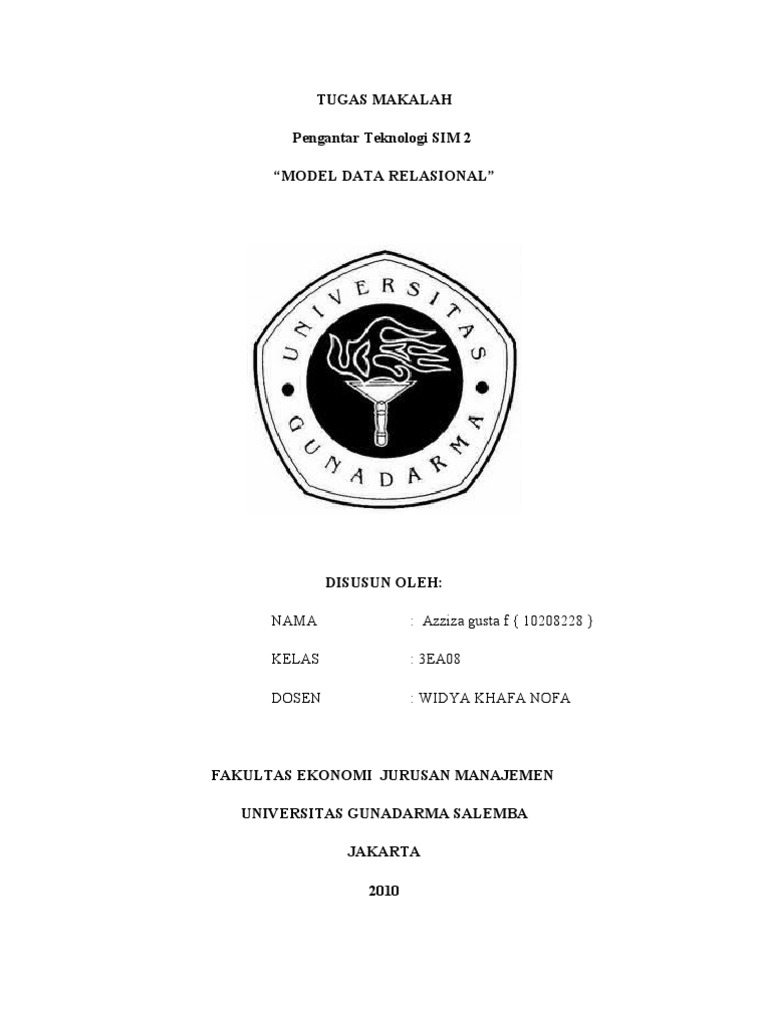 Pengertian Model Relasional Dengan Contoh Table | PDF