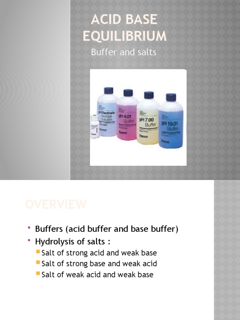 Acid Base Equilibrium: Buffer and Salts | PDF | Buffer Solution ...