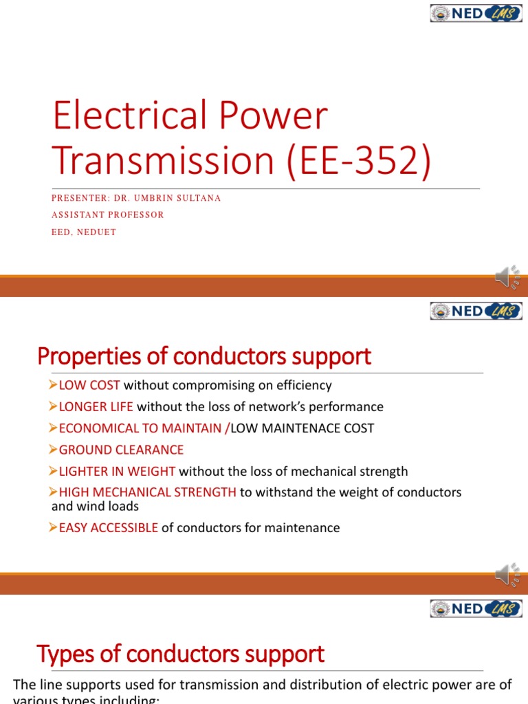 Electrical Power Transmission (EE-352) : Presenter: Dr. Umbrin Sultana ...
