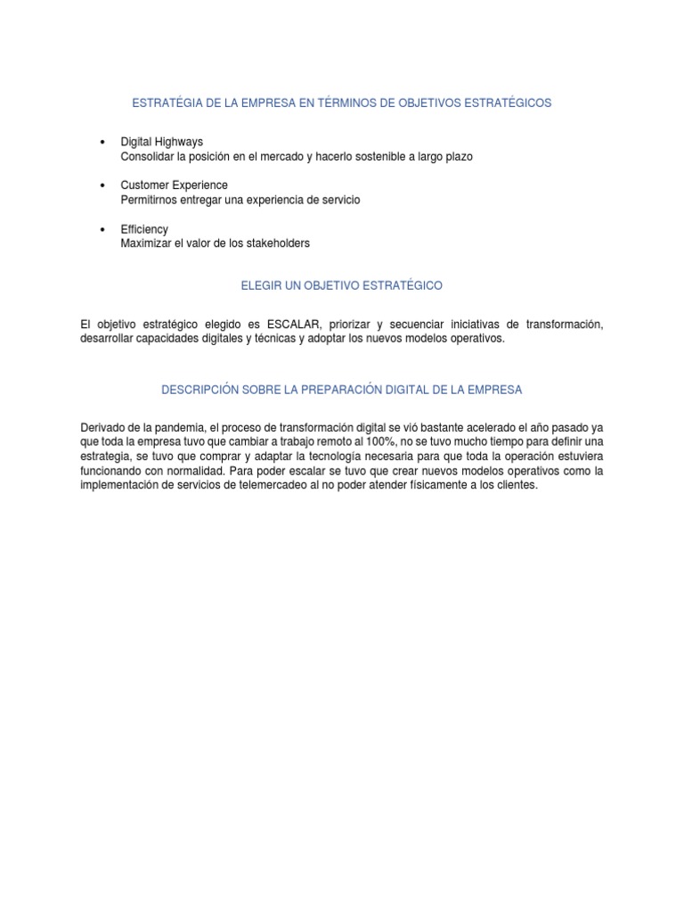 Mapa Transformación Digital Pdf Empresas Business