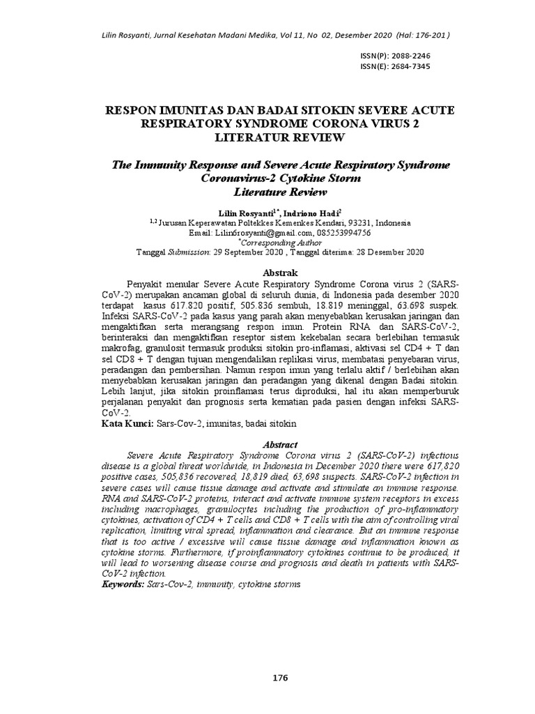 Respon Imunitas Dan Badai Sitokin Severe Acute | PDF | Inflammation ...