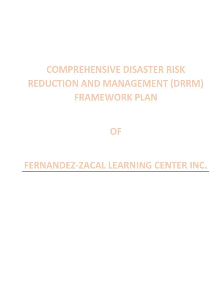 Comprehensive Disaster Risk Reduction and Management (DRRM) Framework ...