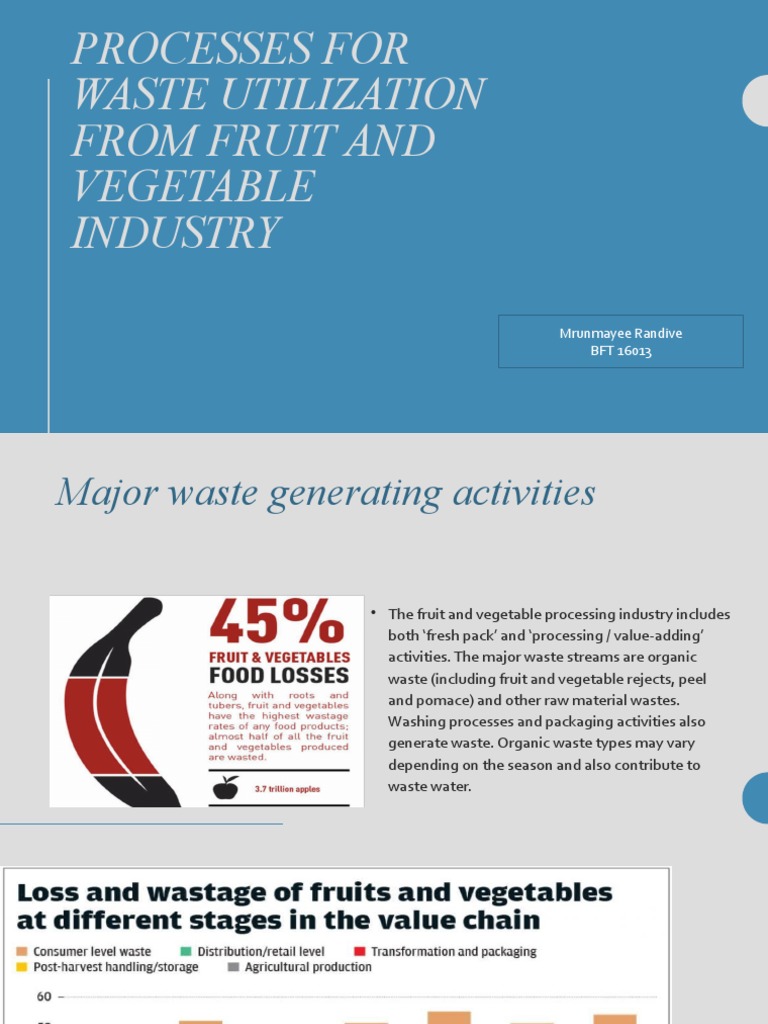 Processes For Waste Utilization From Fruit and Vegetable | PDF | Waste ...