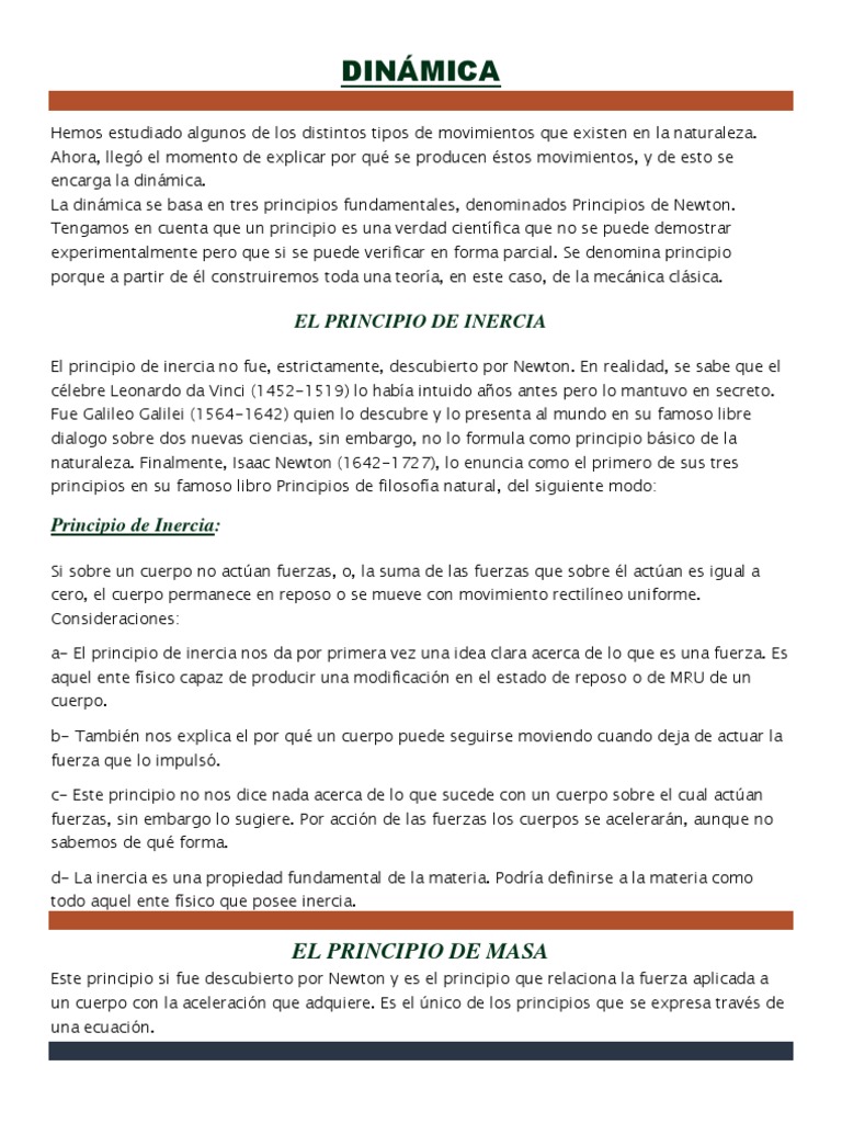 Dinamica en Fisica | PDF | Fricción | Fuerza