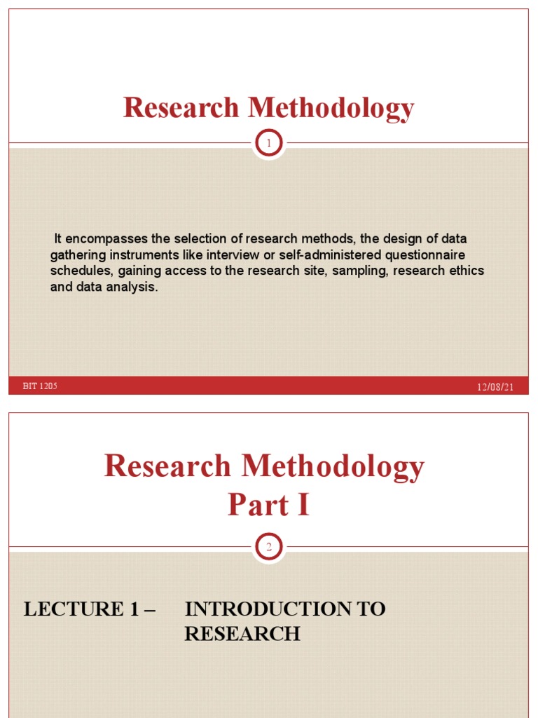 Lecture 1 - Introduction To Research. Real PPT | PDF | Scientific ...