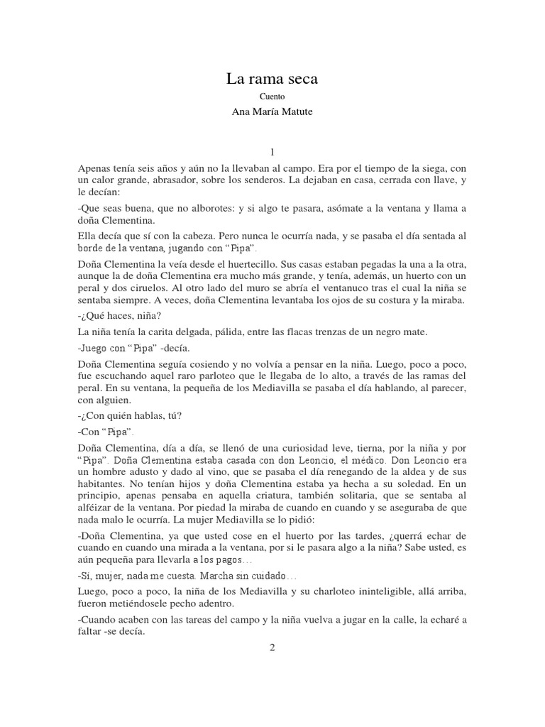 Ana María Matute. La Rama Seca | PDF | Naturaleza