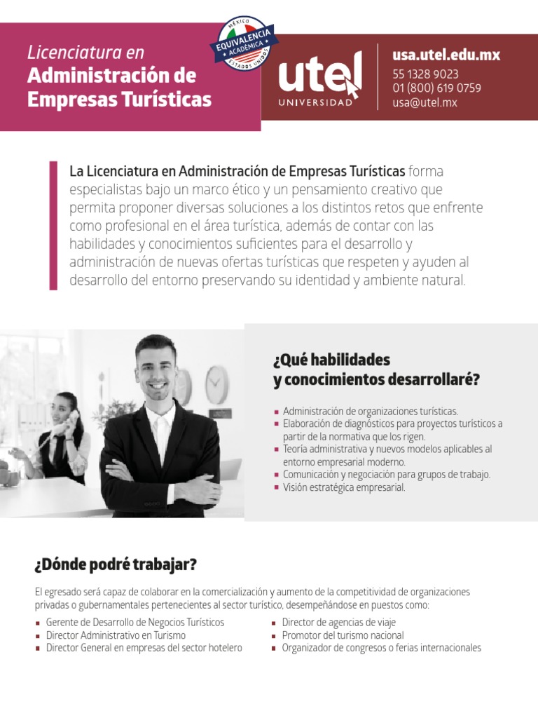 Licenciatura Administracion De Empresas Turisticas Pdf Turismo