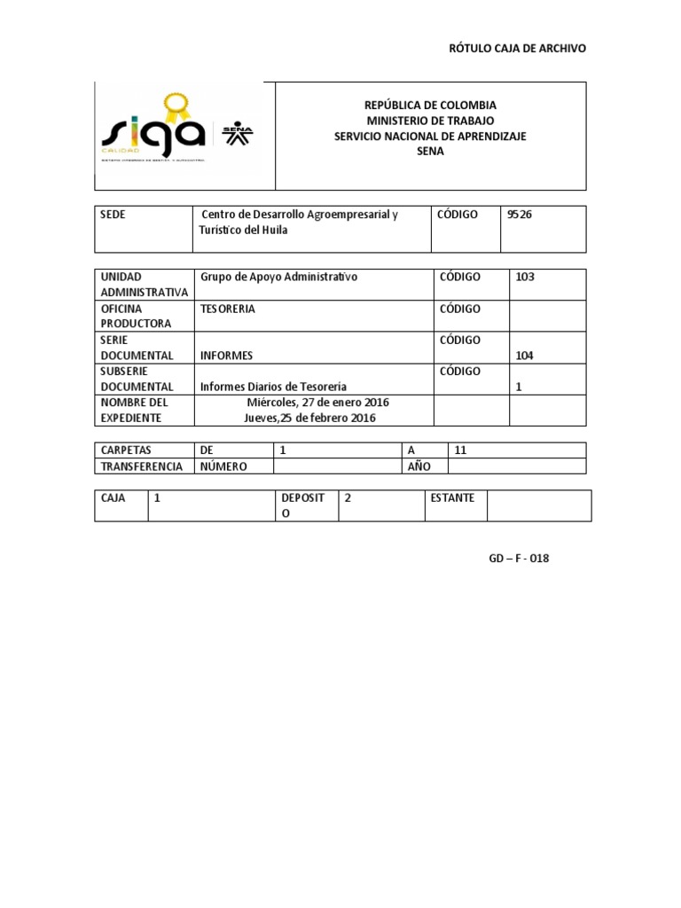 Rotulo Caja de Archivo | PDF | Informática | Informática y tecnología ...