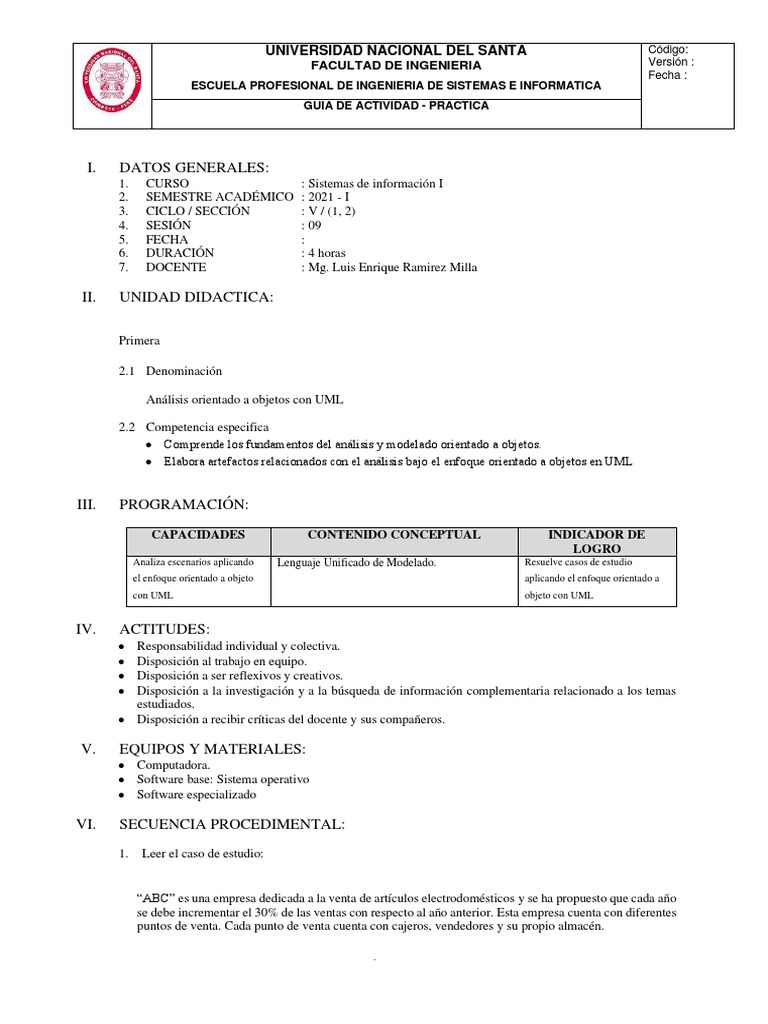 S09 - 7 Guia de Actividad Practica 2 | PDF | Lenguaje de modelado unificado | Ingeniería de software