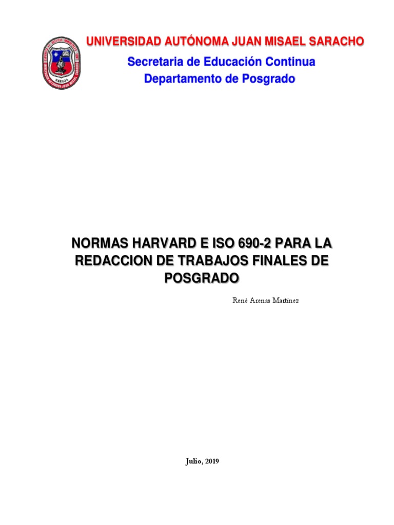 Normas Harvard e Iso 690 | PDF | Citación | Red mundial