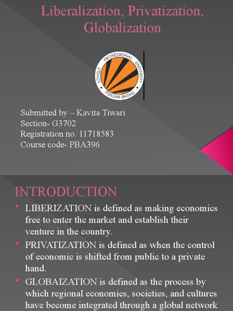 Liberalization, Privatization, Globalization | PDF