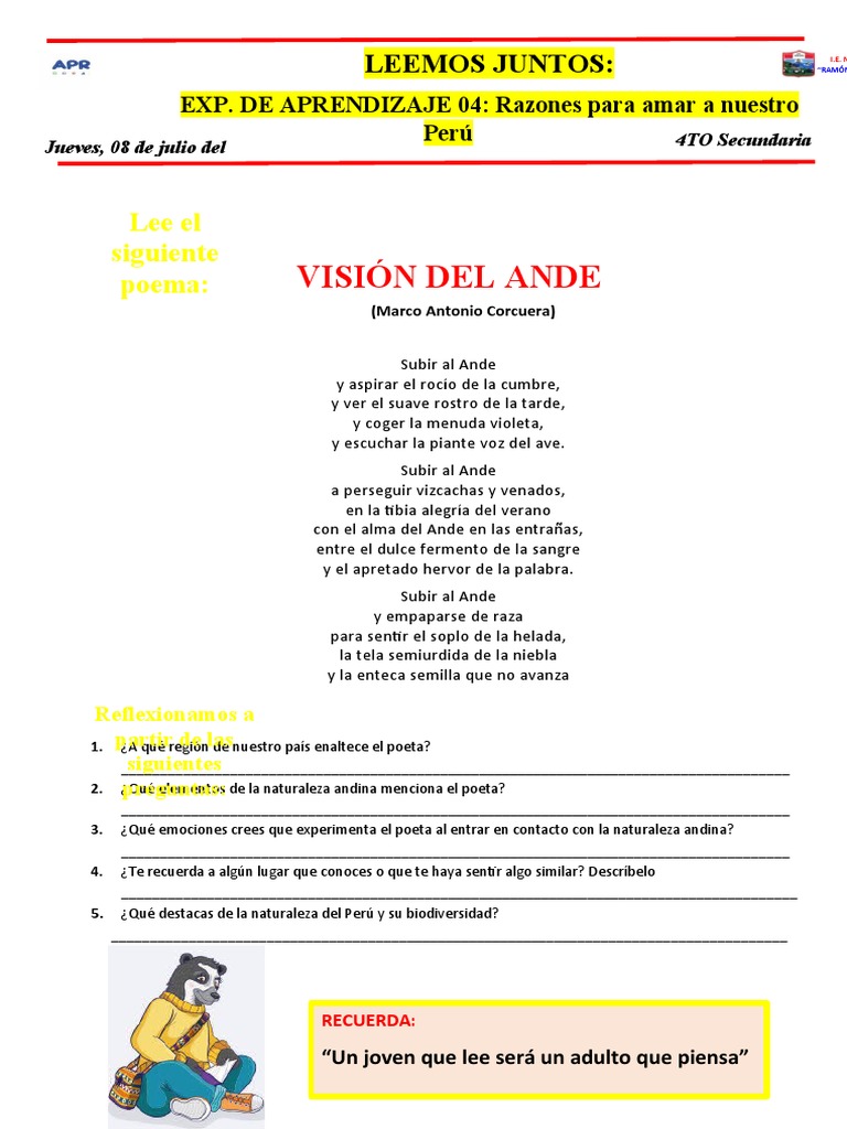 Leemos 4to - Semana 17 | PDF