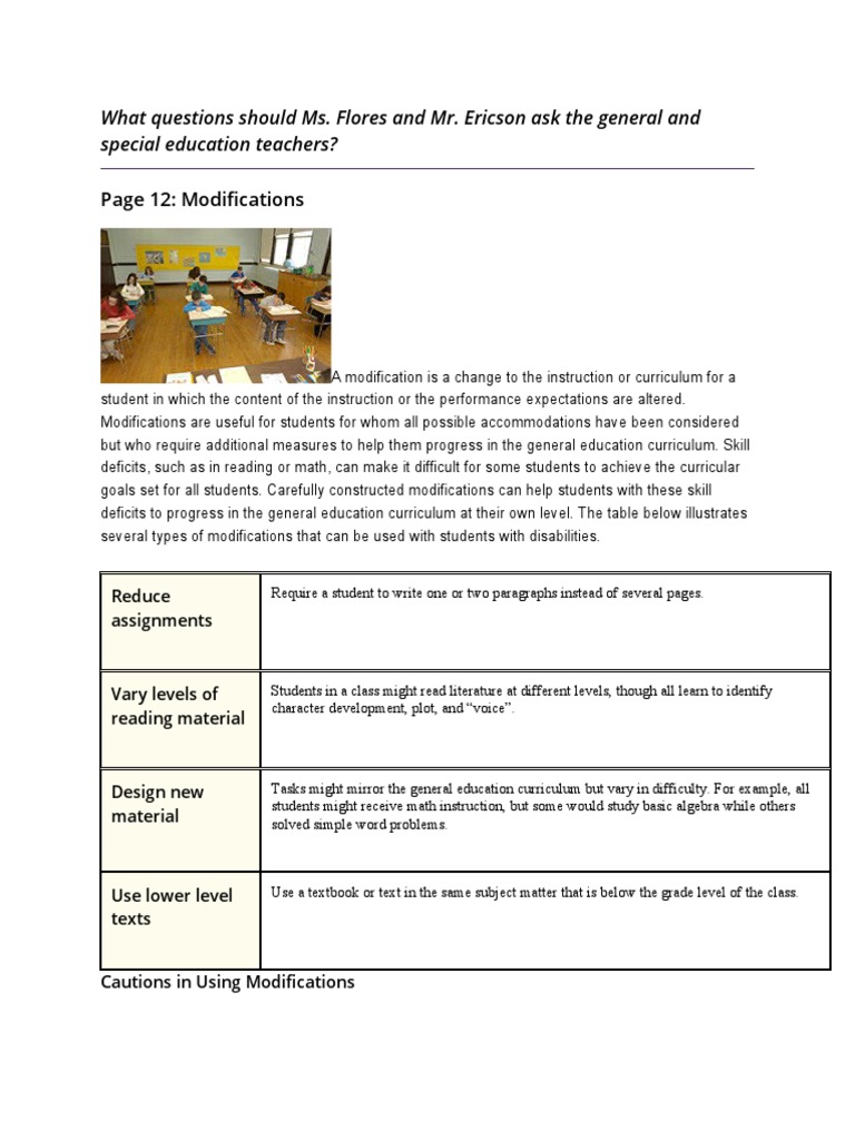 Page 12: Modifications: What Questions Should Ms. Flores and Mr ...