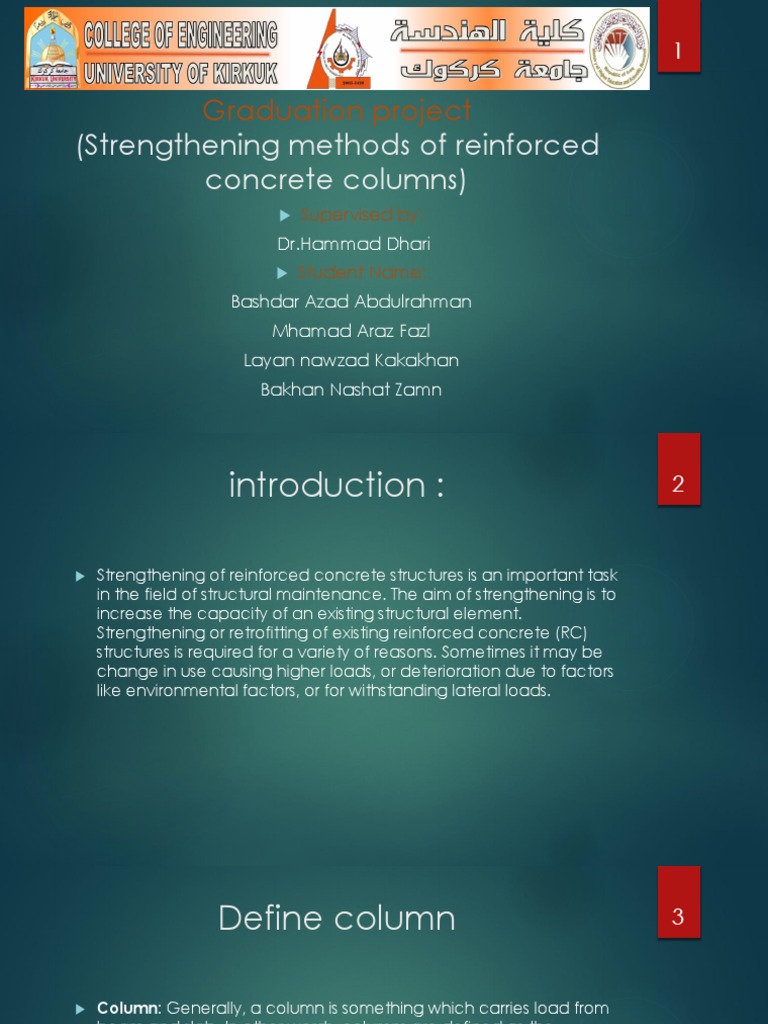 Graduation Project: (Strengthening Methods of Reinforced Concrete ...
