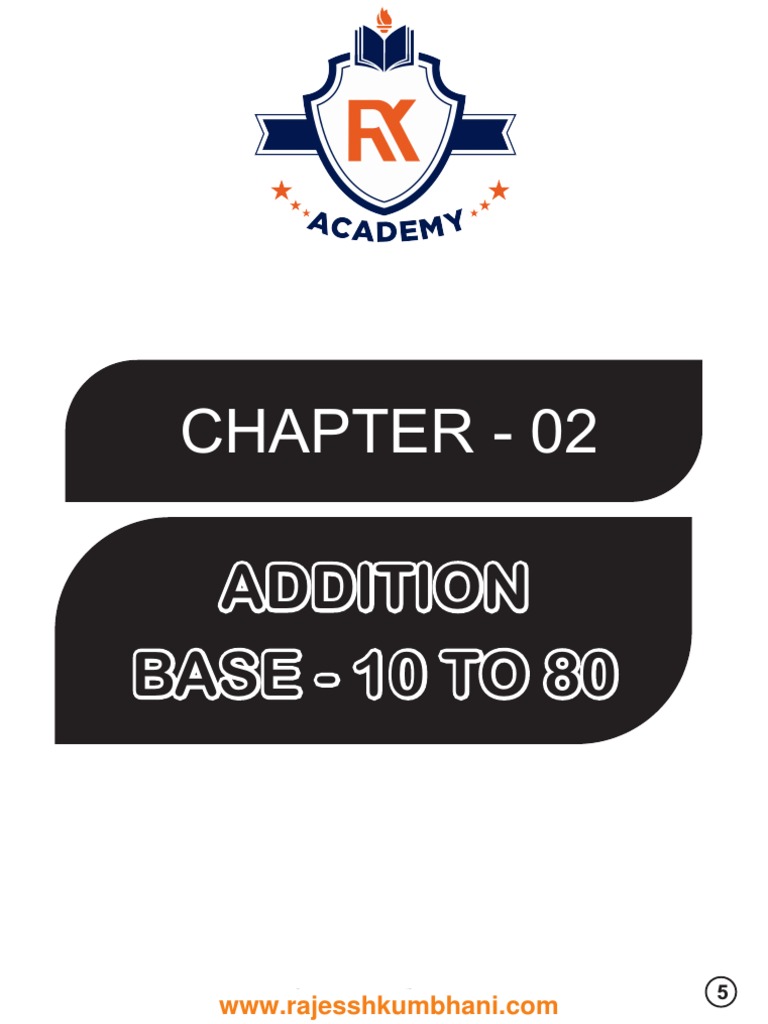 Base 10 to 80 Addition Exercises | PDF
