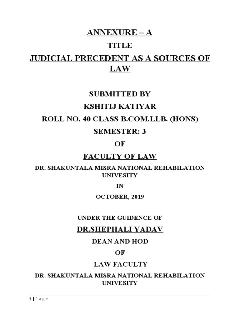 Juris Assignment | PDF | Precedent | Ethical Principles