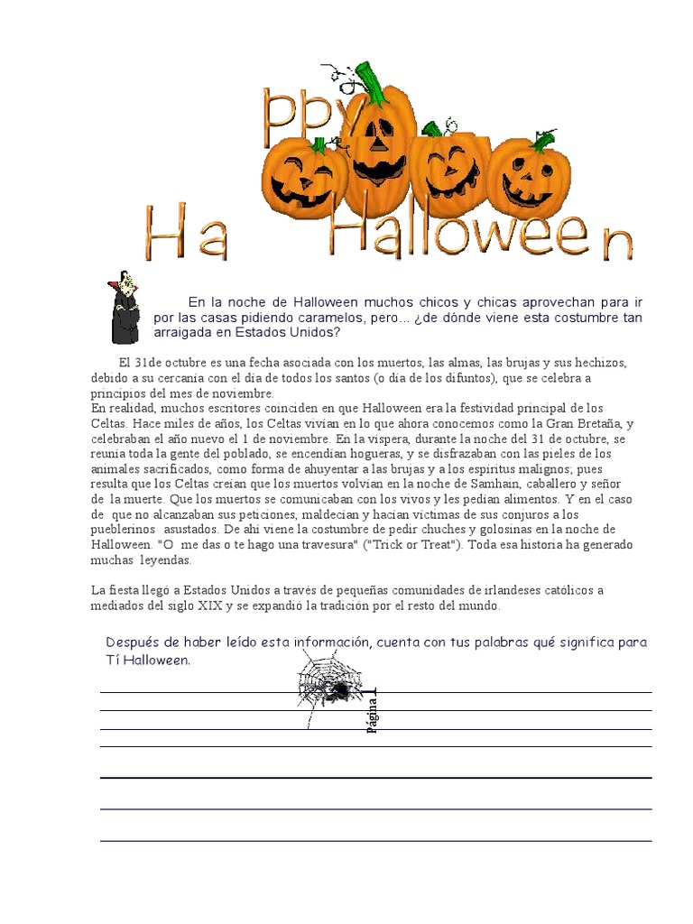Orígenes y Tradiciones de Halloween | PDF | Víspera de Todos los Santos ...