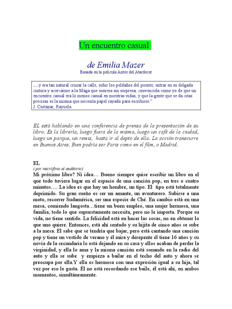 Un Encuentro Casual de Emilia Mazer | PDF | Madrid | Amor