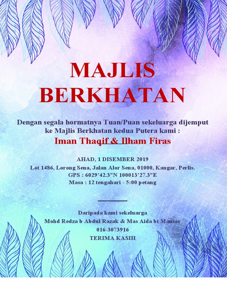 Majlis Berkhatan | PDF