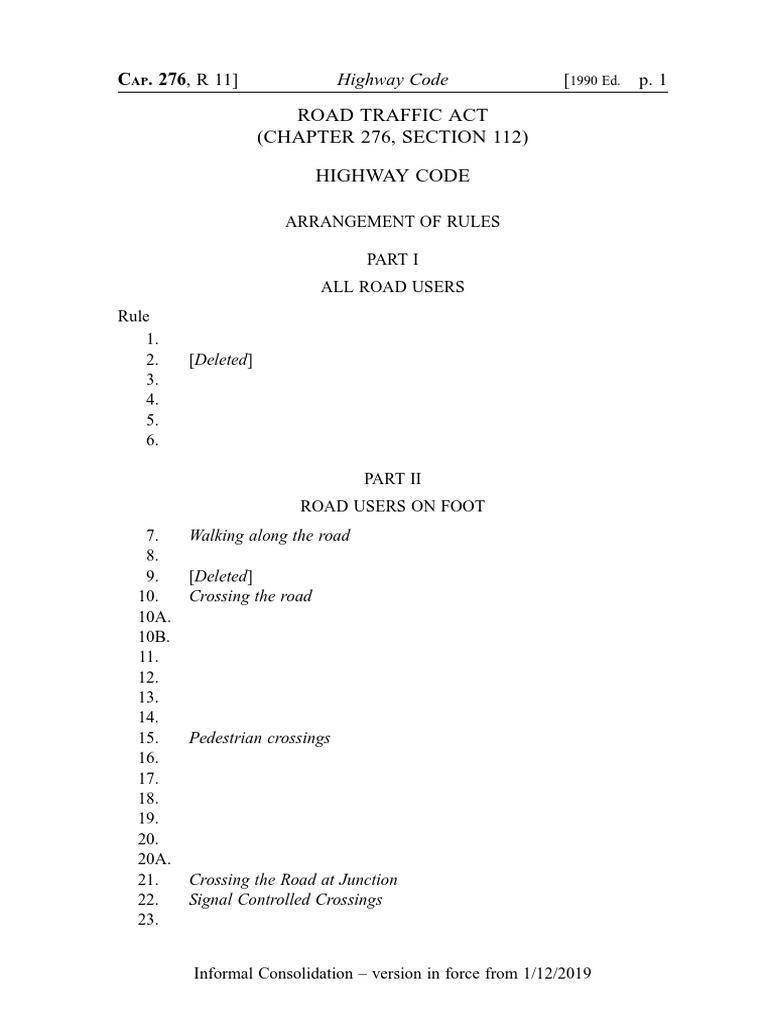 Highway Code | PDF | Traffic | Road