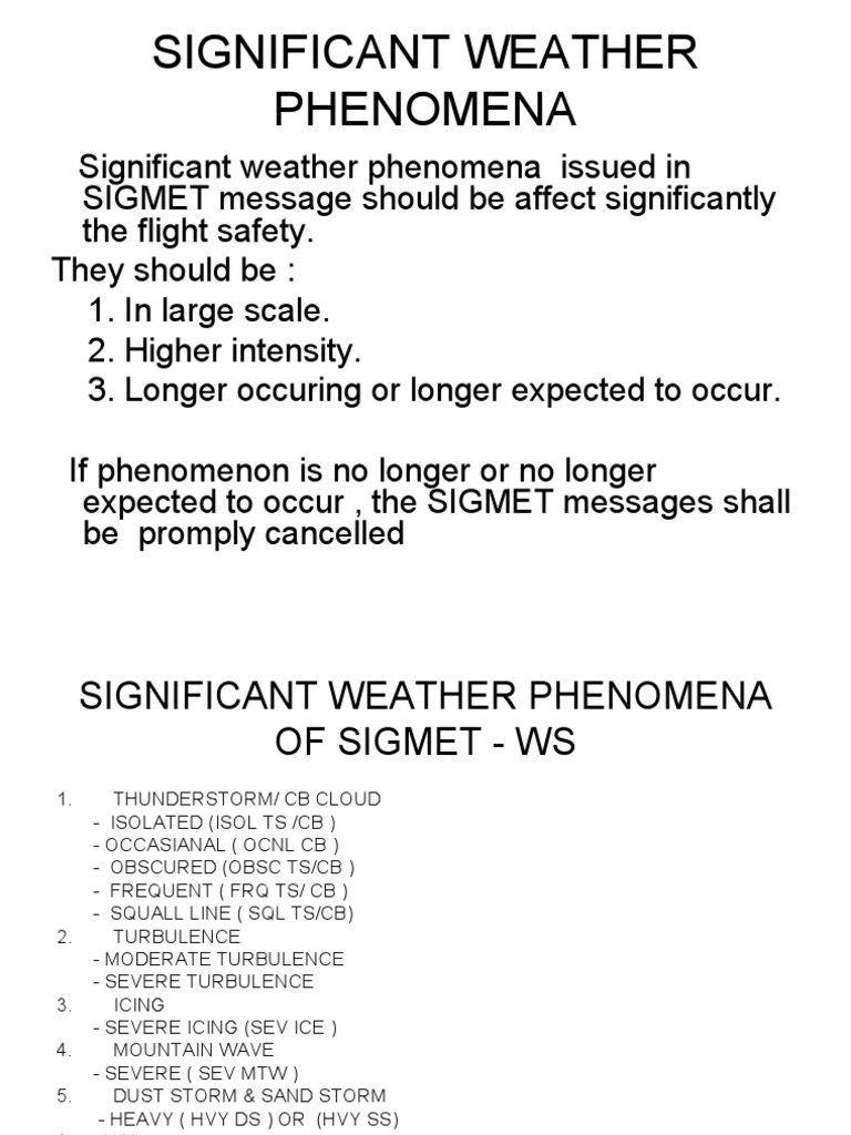 Understanding Significant Weather Phenomena: A Comprehensive Guide to ...