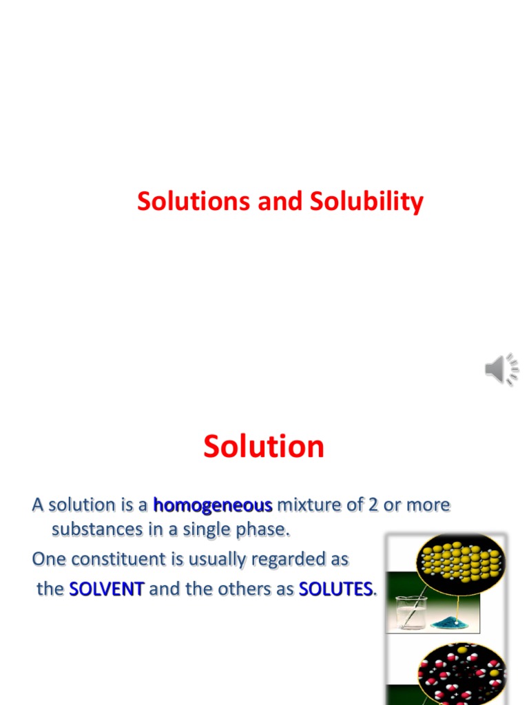Solution and Solubility | PDF | Solvation | Solution