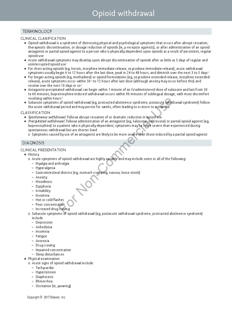 Opioid Withdrawal ClinicalKey | PDF | Opioid Use Disorder | Addiction